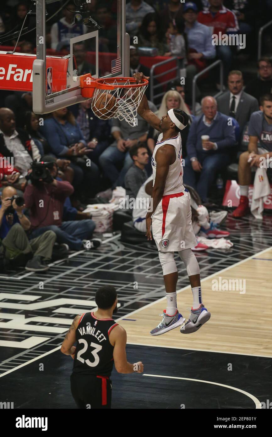 LA Clippers forward Maurice Harkless (8) dunks during the Toronto ...