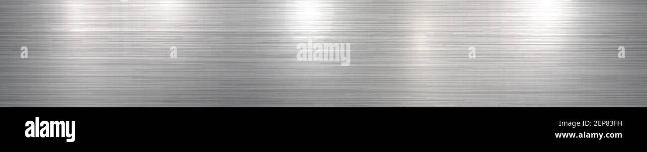 Texture panorama of silver metal with reflection - background Stock ...