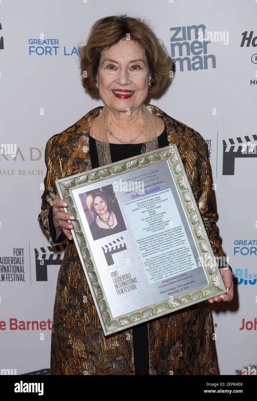 FT. LAUDERDALE, FL - NOV 12: Actress Diane Baker receives the FLIFF ...