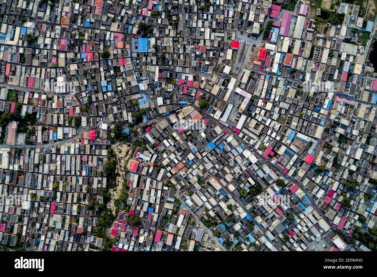 Hebei ,CHINA-Aerial photo taken on Oct. 3, 2019 shows Quantou village ...