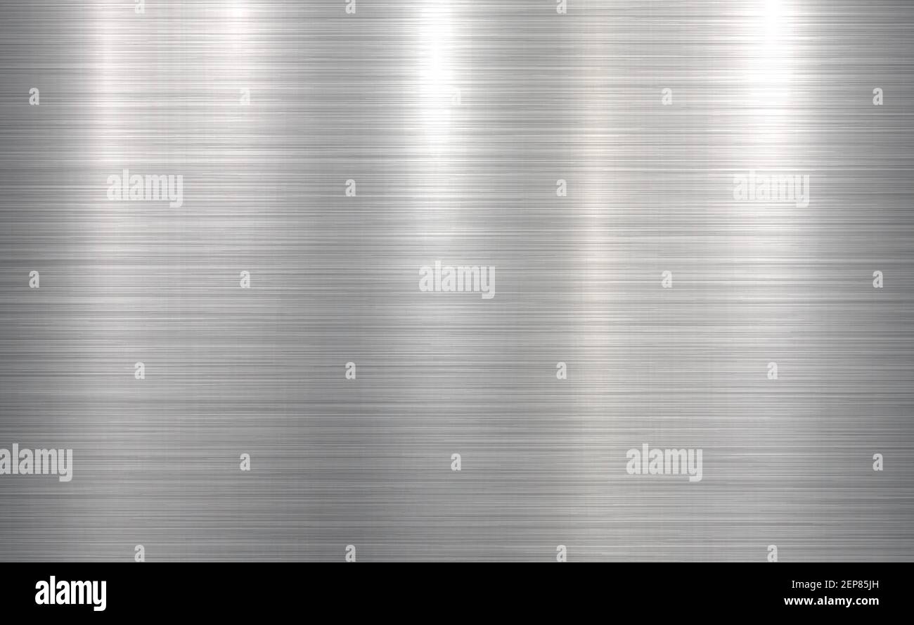 Texture panorama of silver metal with reflection - background Stock ...
