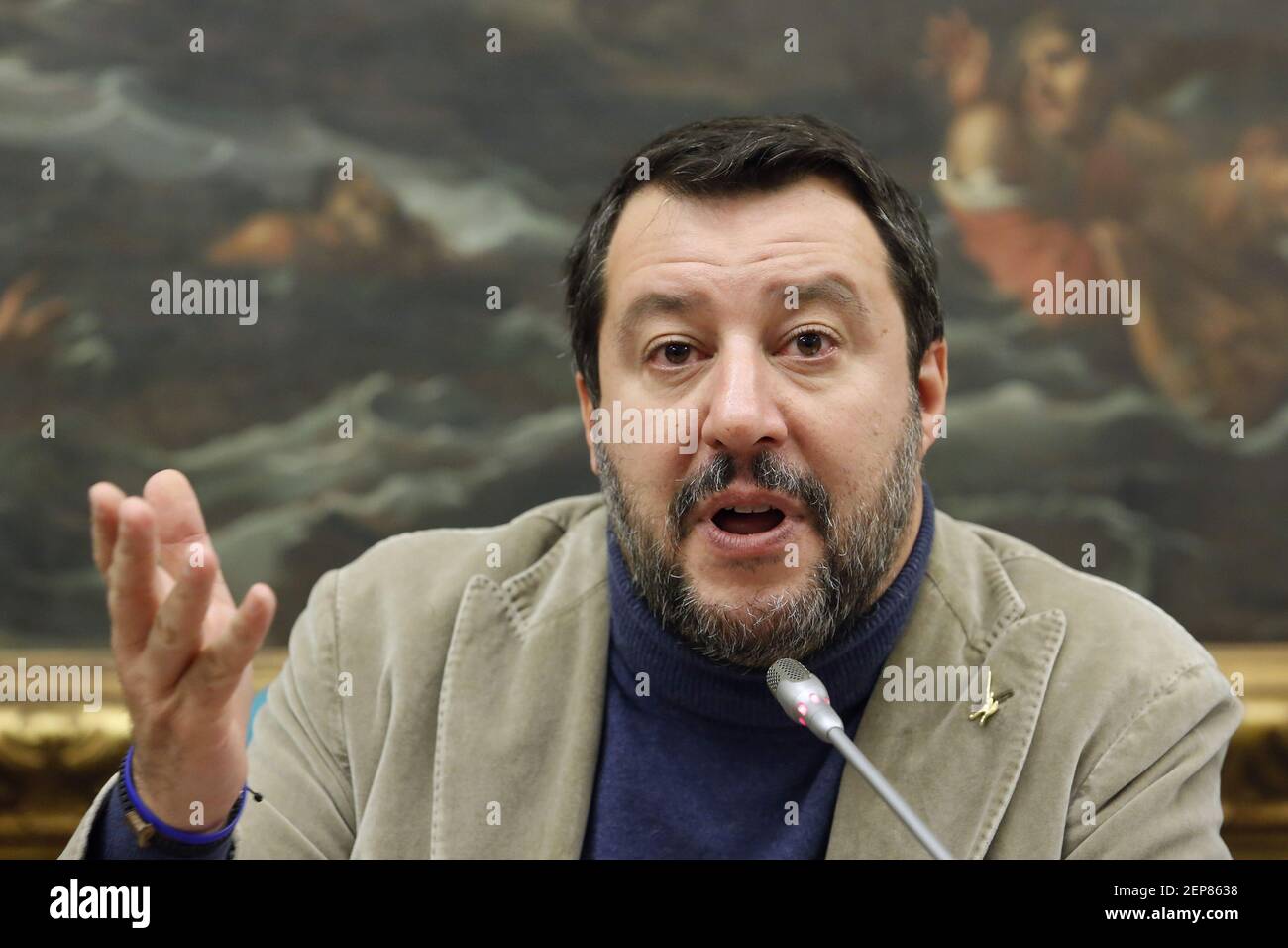 Senator Matteo Salvini Rome November 13th 2019. Salvadori Hall. Press ...