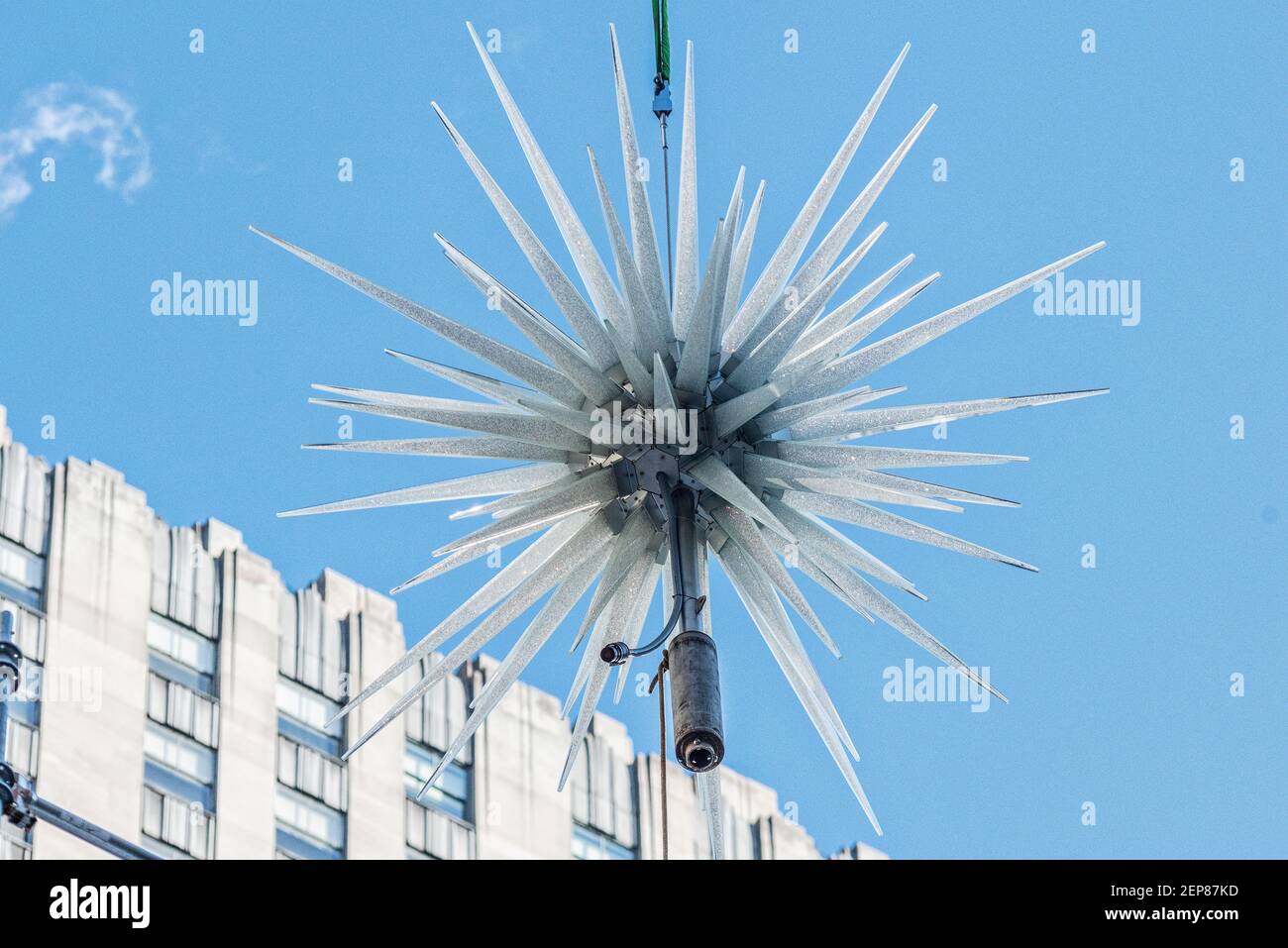 The Swarovski Star for the Rockefeller Christmas Tree is raised on the ...