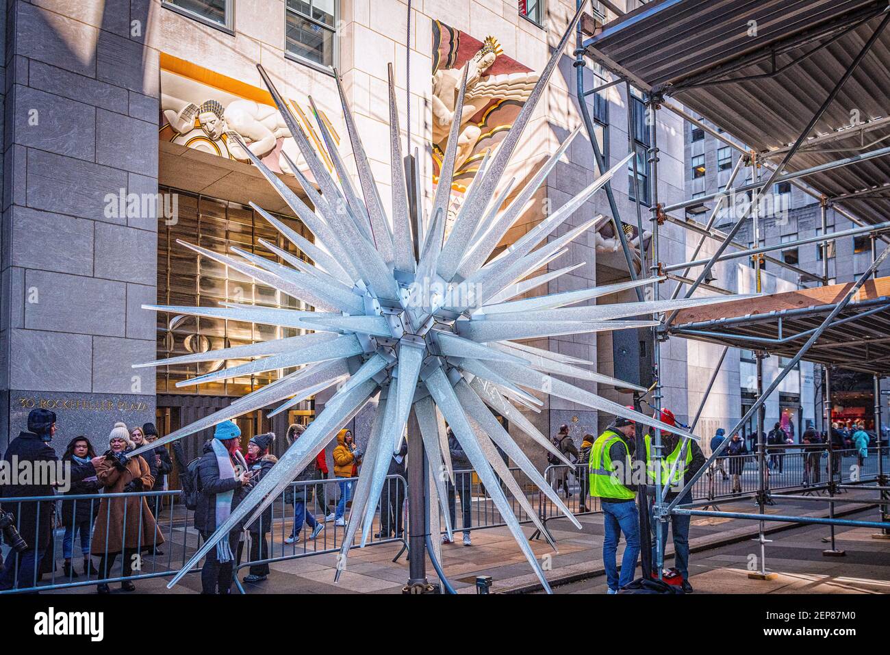 The Swarovski Star for the Rockefeller Christmas Tree before it is ...
