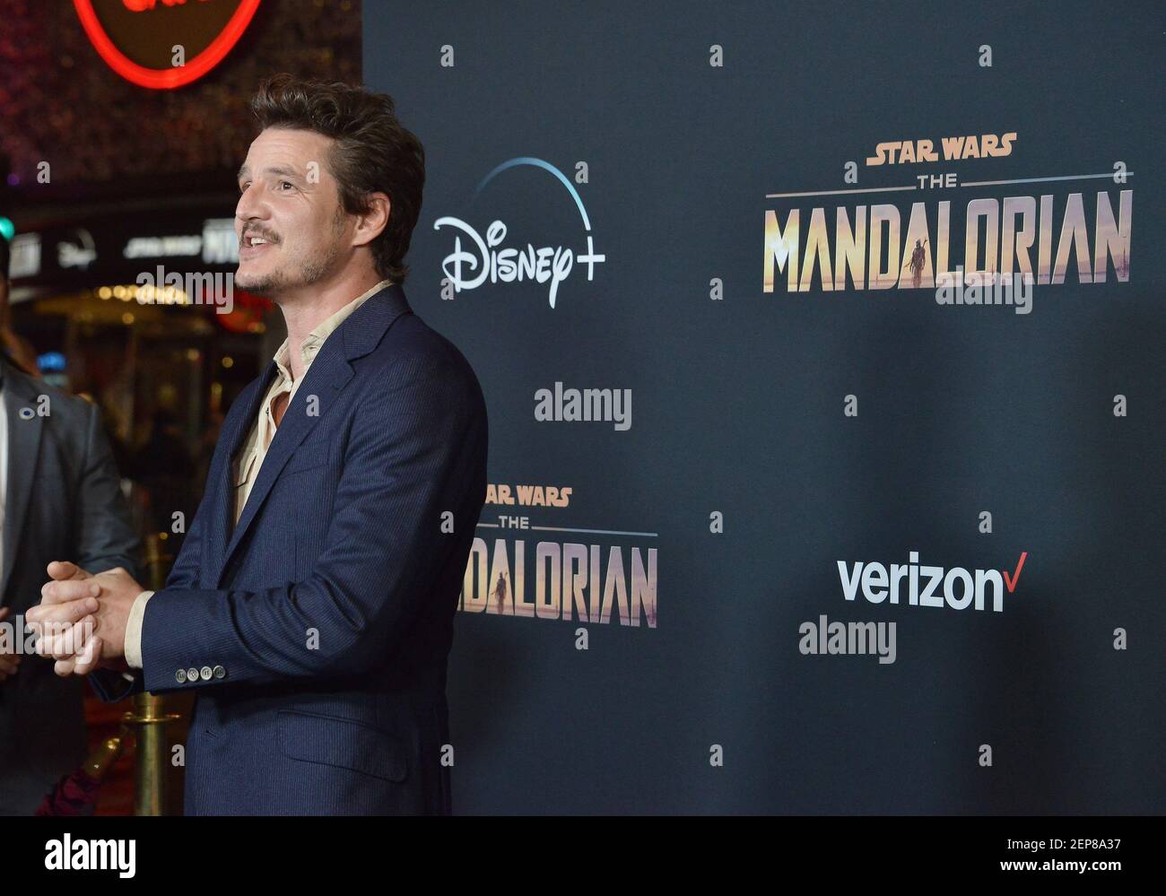 Pedro Pascal arrives at the Disney+'s THE MANDALORIAN Premiere held at ...