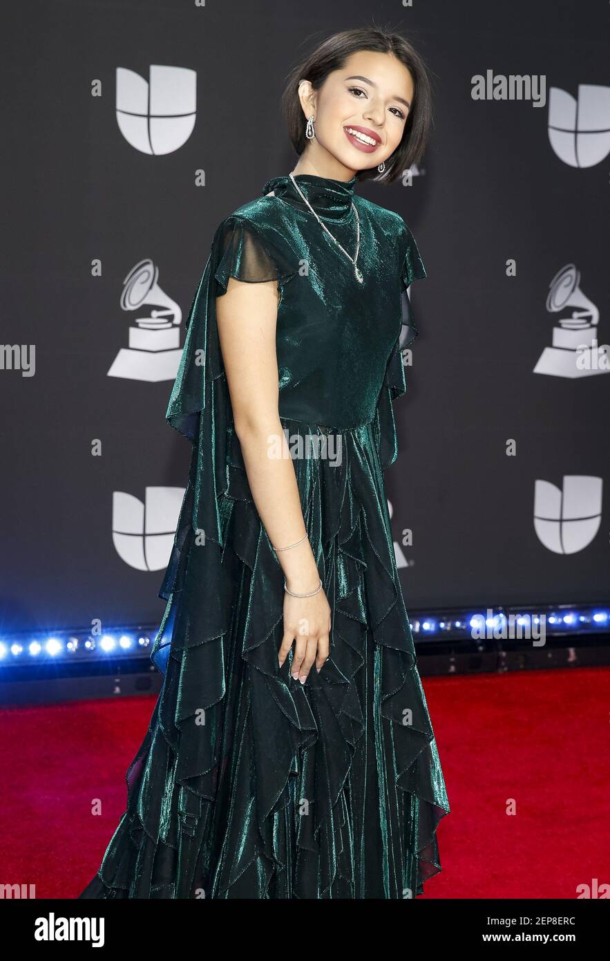 American-Mexican singer Ángela Aguilar arrives at the 20th Annual Latin ...