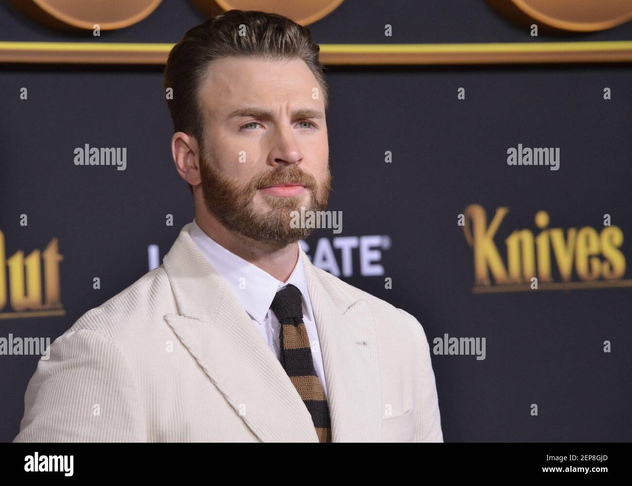 Chris Evans arrives at the KNIVES OUT Los Angeles Premiere held at the ...