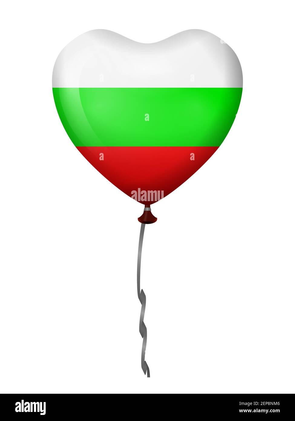 Heart balloon Bulgaria flag on a white background. Vector illustration ...
