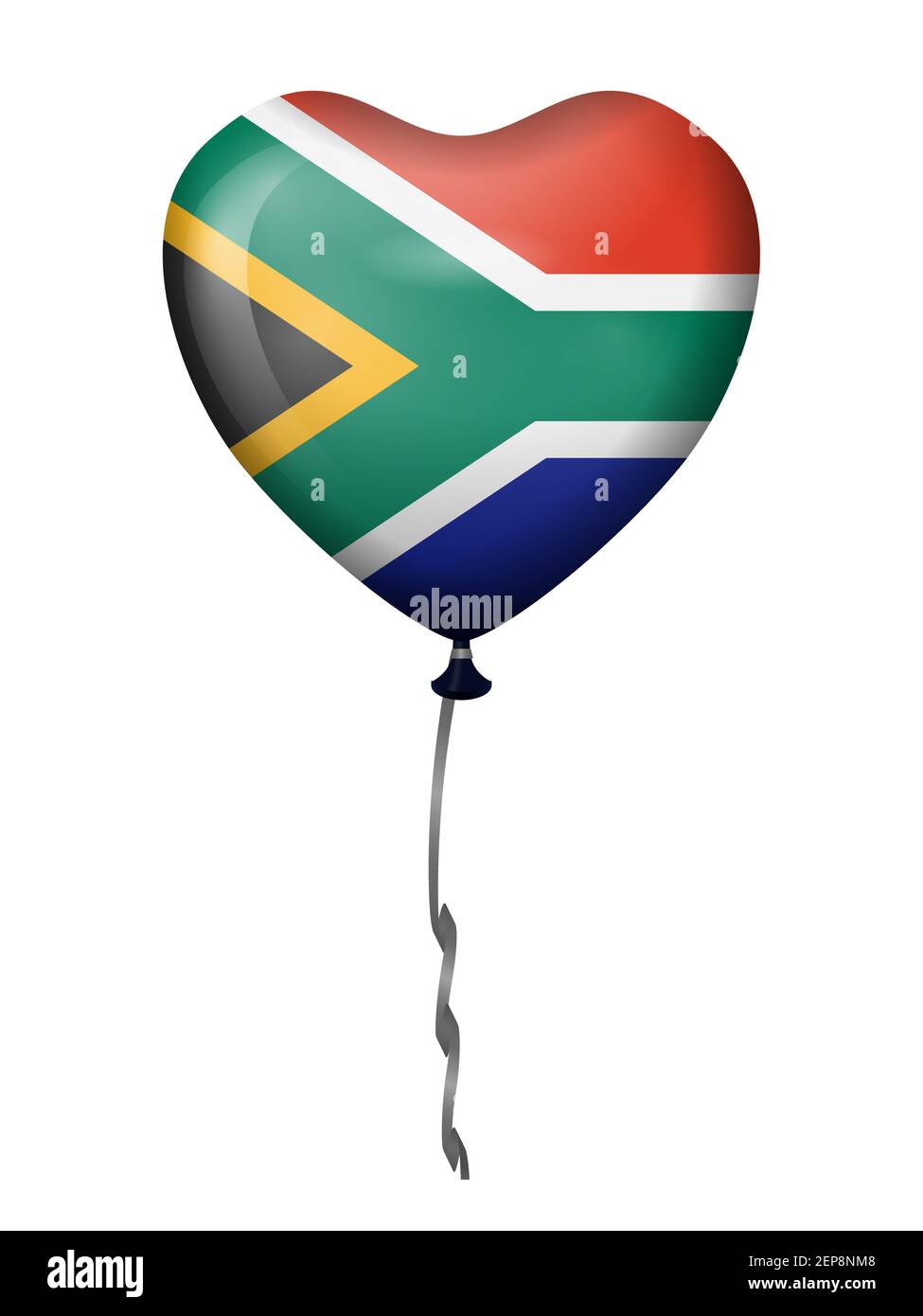 Heart Balloon South Africa Flag On A White Background Vector