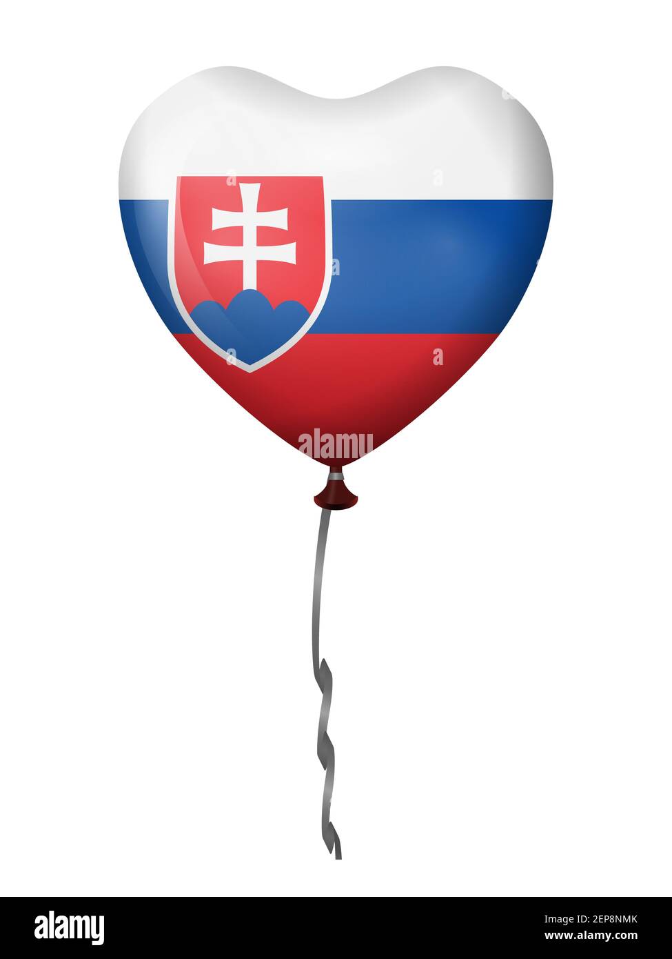 Heart balloon Slovakia flag on a white background. Vector illustration ...