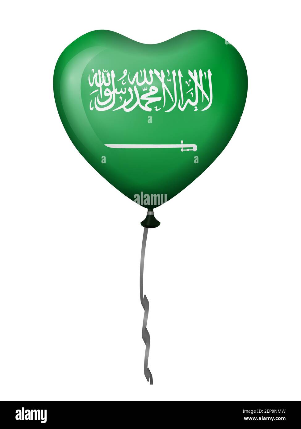 Heart balloon Saudi Arabia flag on a white background. Vector ...