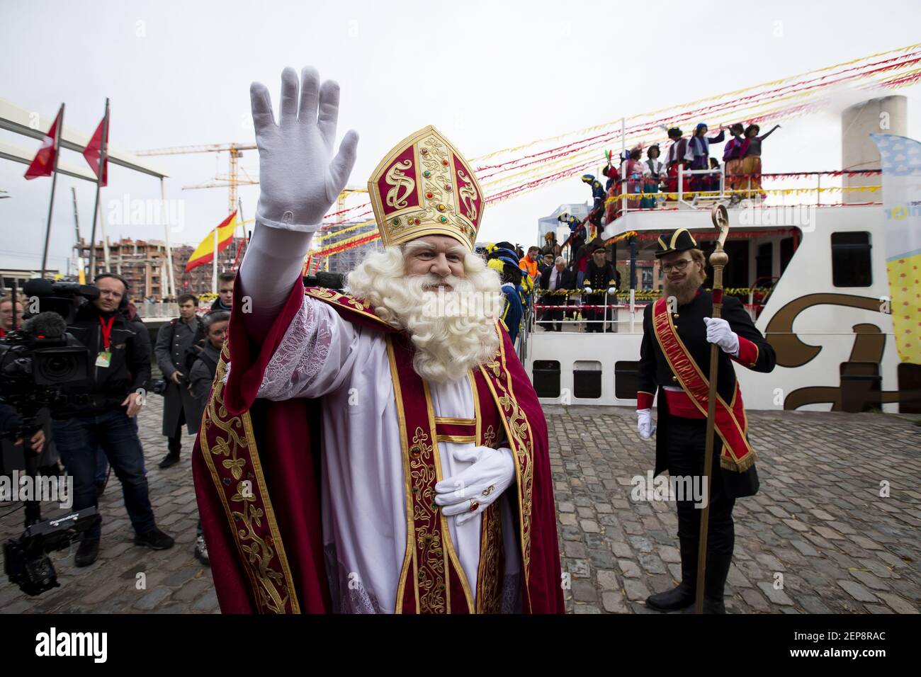 Sinterklaas pictured during the arrival of Sinterklaas in Antwerp ...