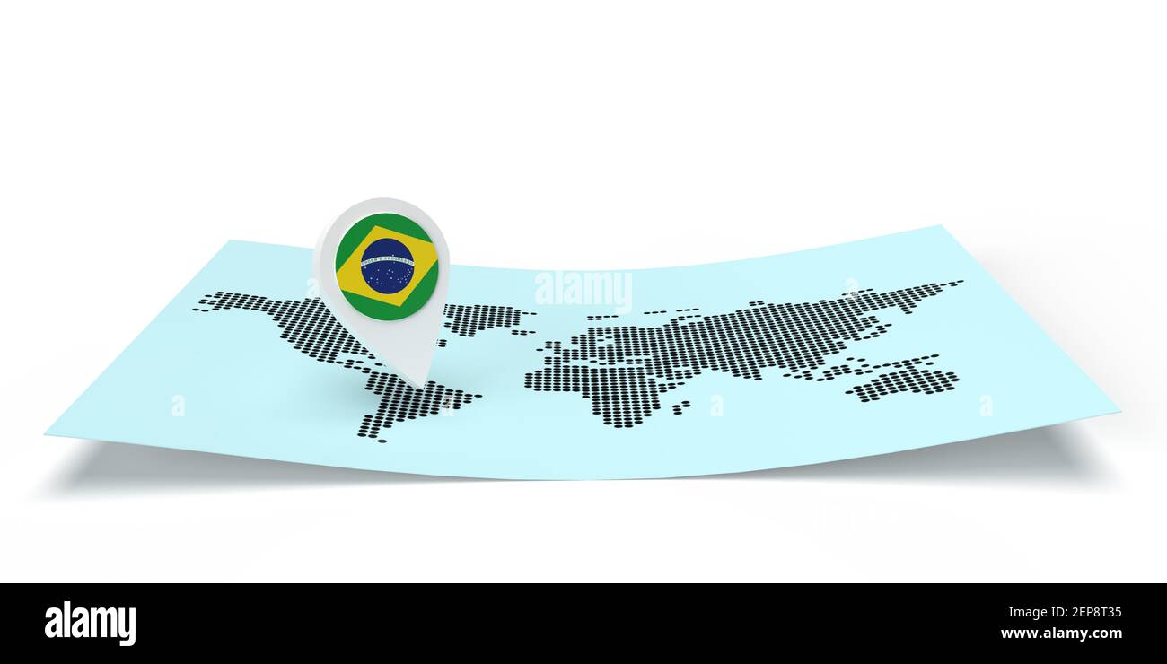 3D rendered country map locator pointing on a global destination on ...