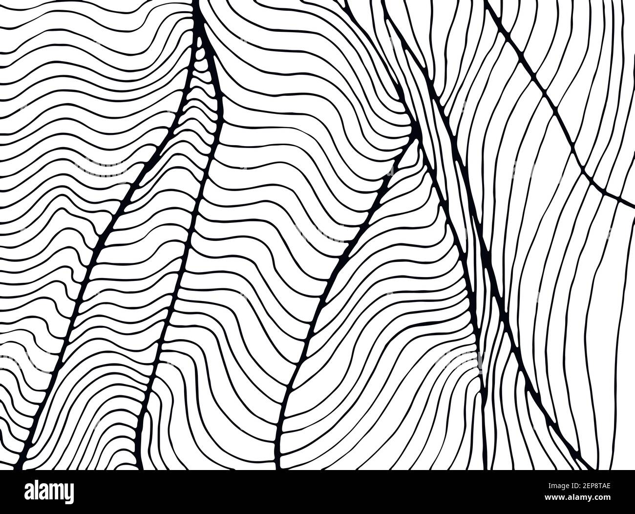 Waves abstract decorative ornament coloring page. Doodle decorative ...