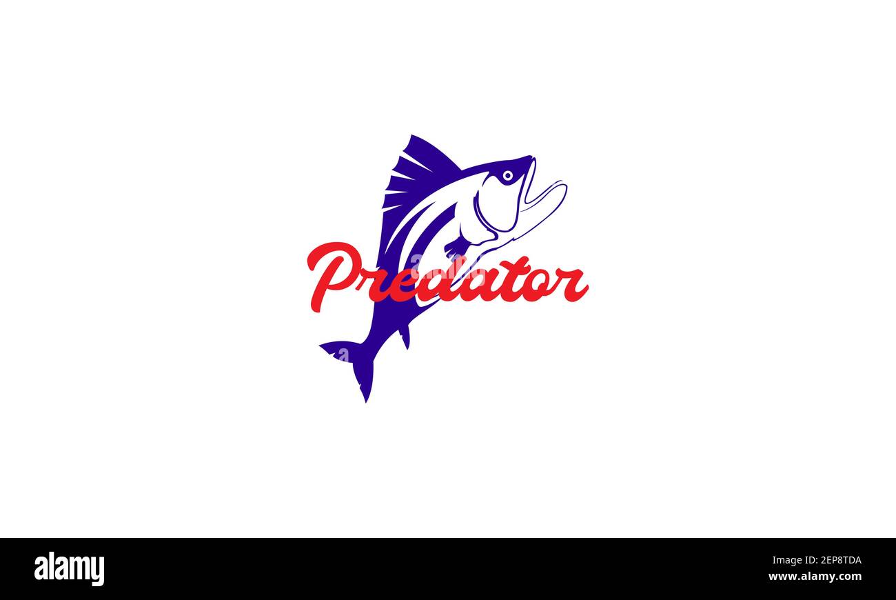 modern shape animal fish predator sea logo design vector icon symbol ...