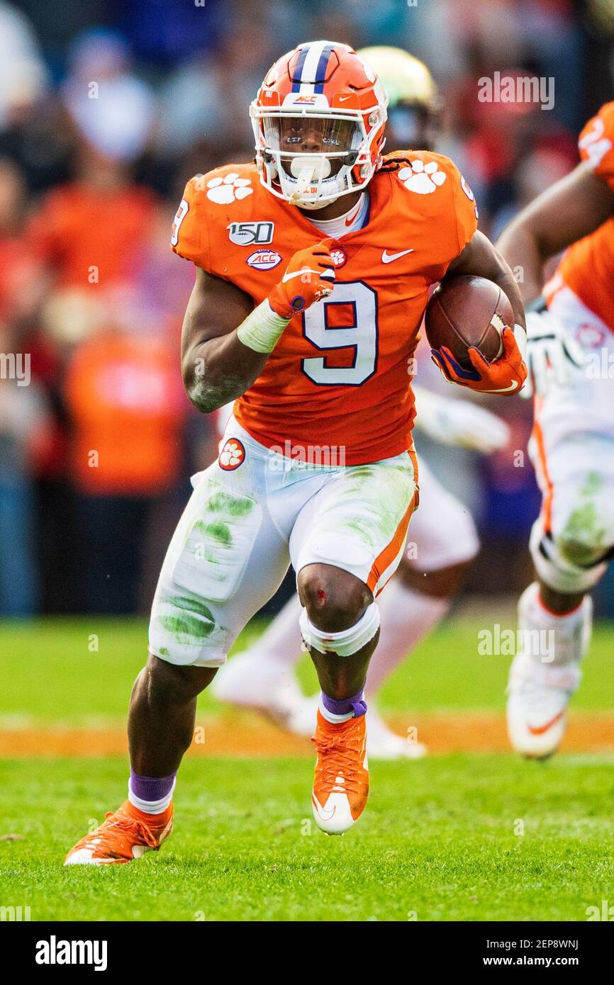 Clemson Tigers running back Travis Etienne (9) during the NCAA college ...