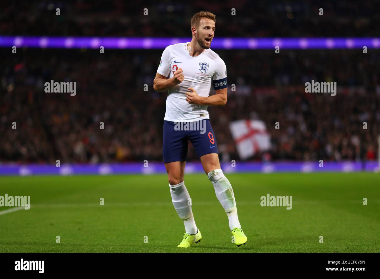 Harry Kane of England celebrates after scoring a goal to make it 2-0 ...