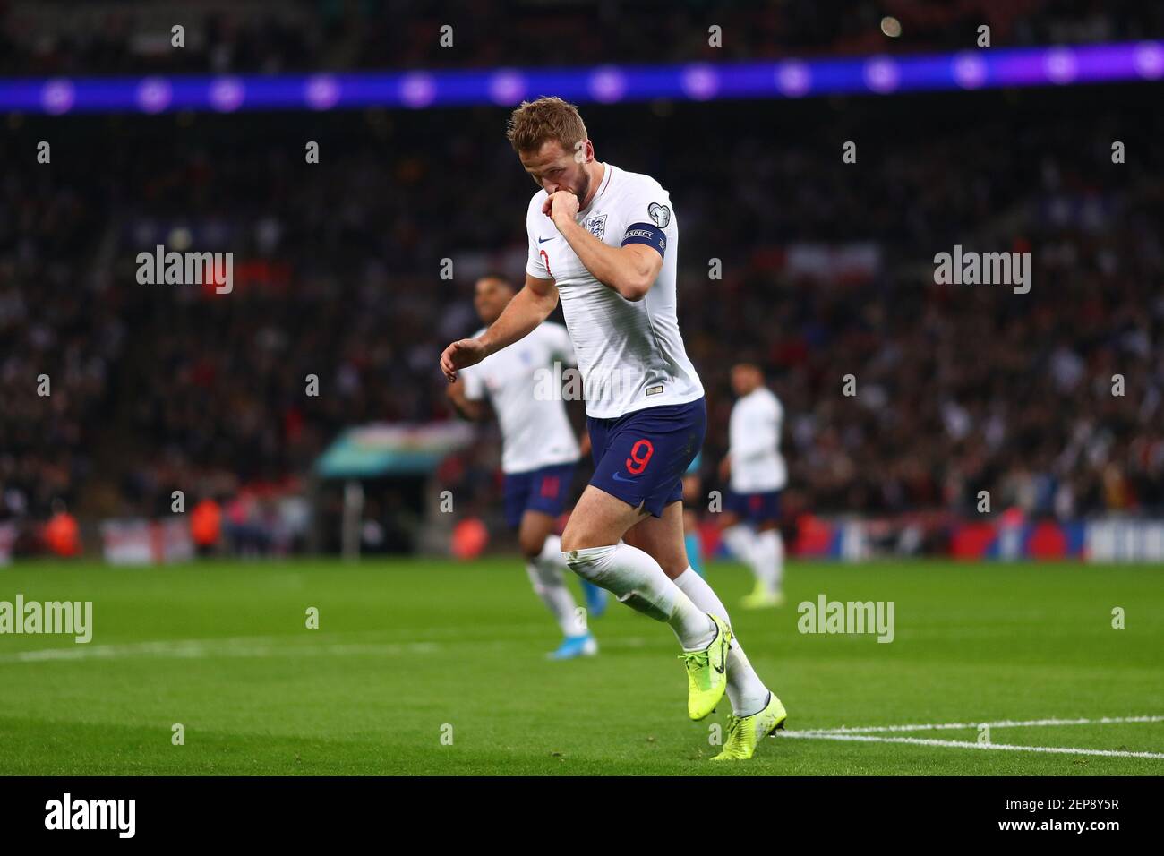 Harry Kane of England celebrates after scoring a goal to make it 2-0 ...