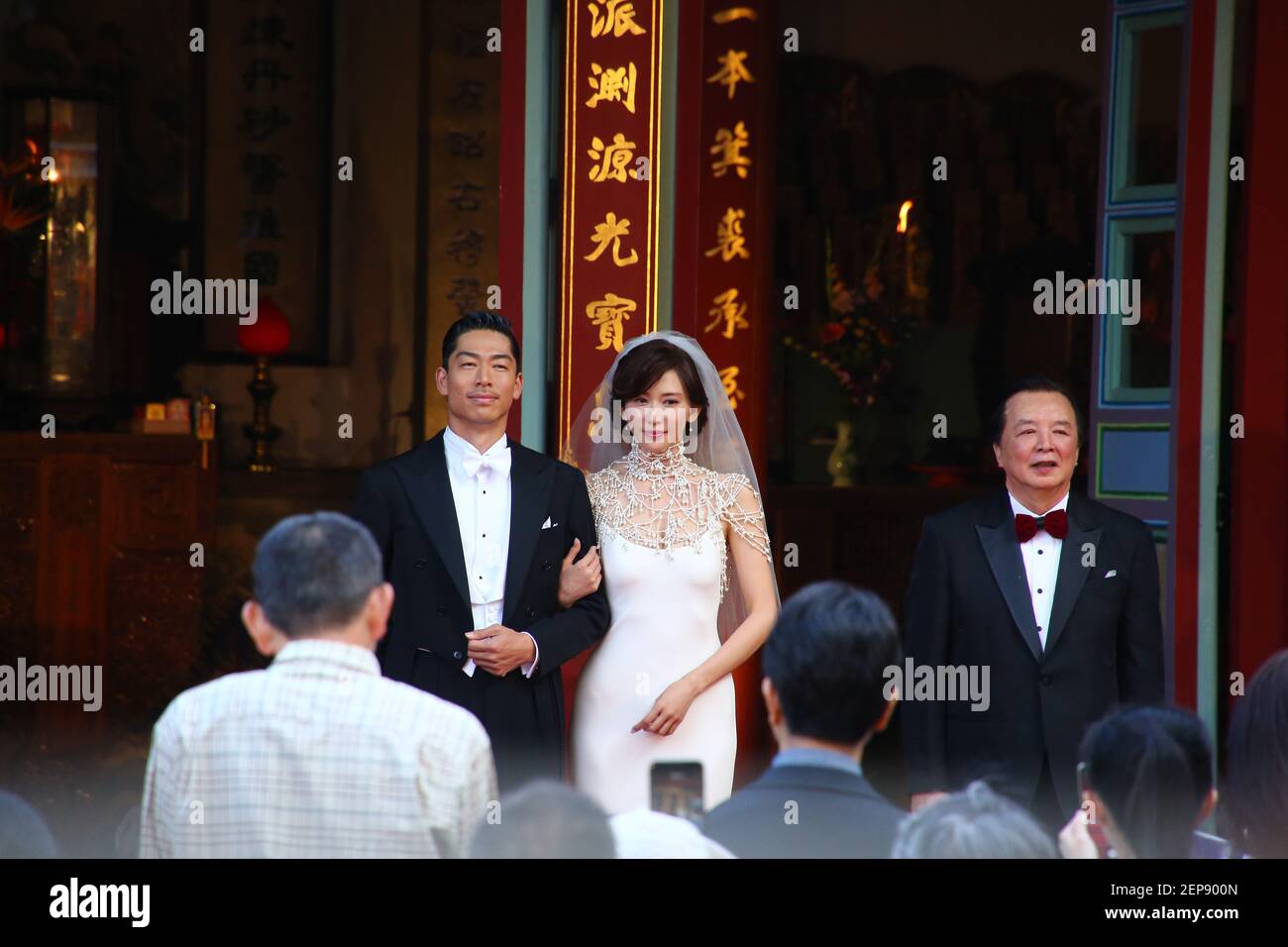 Taiwanese model and actress Lin Chi-ling, middle, gets married to ...