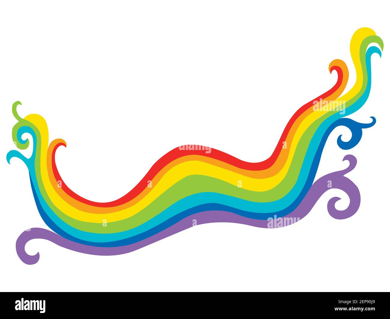 Rainbow colorful doodle flat icon isolated on white background. Vector ...