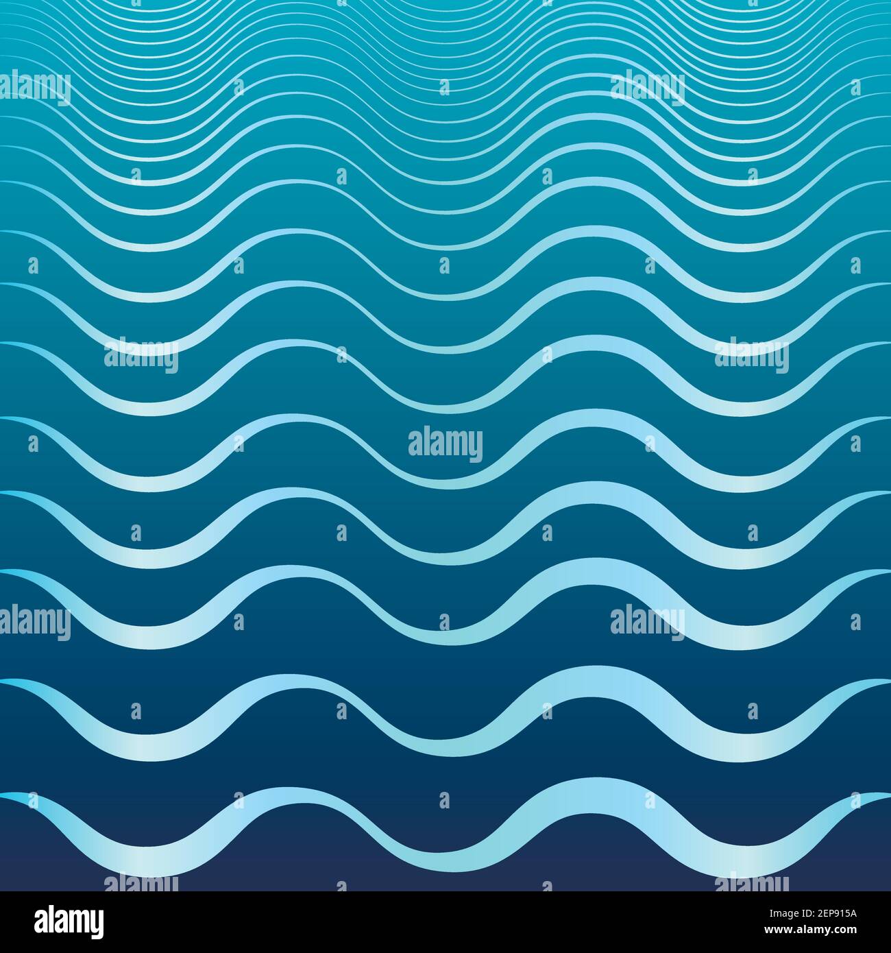 Light blue and blue decorative cartoon waves on a blue gradient ...