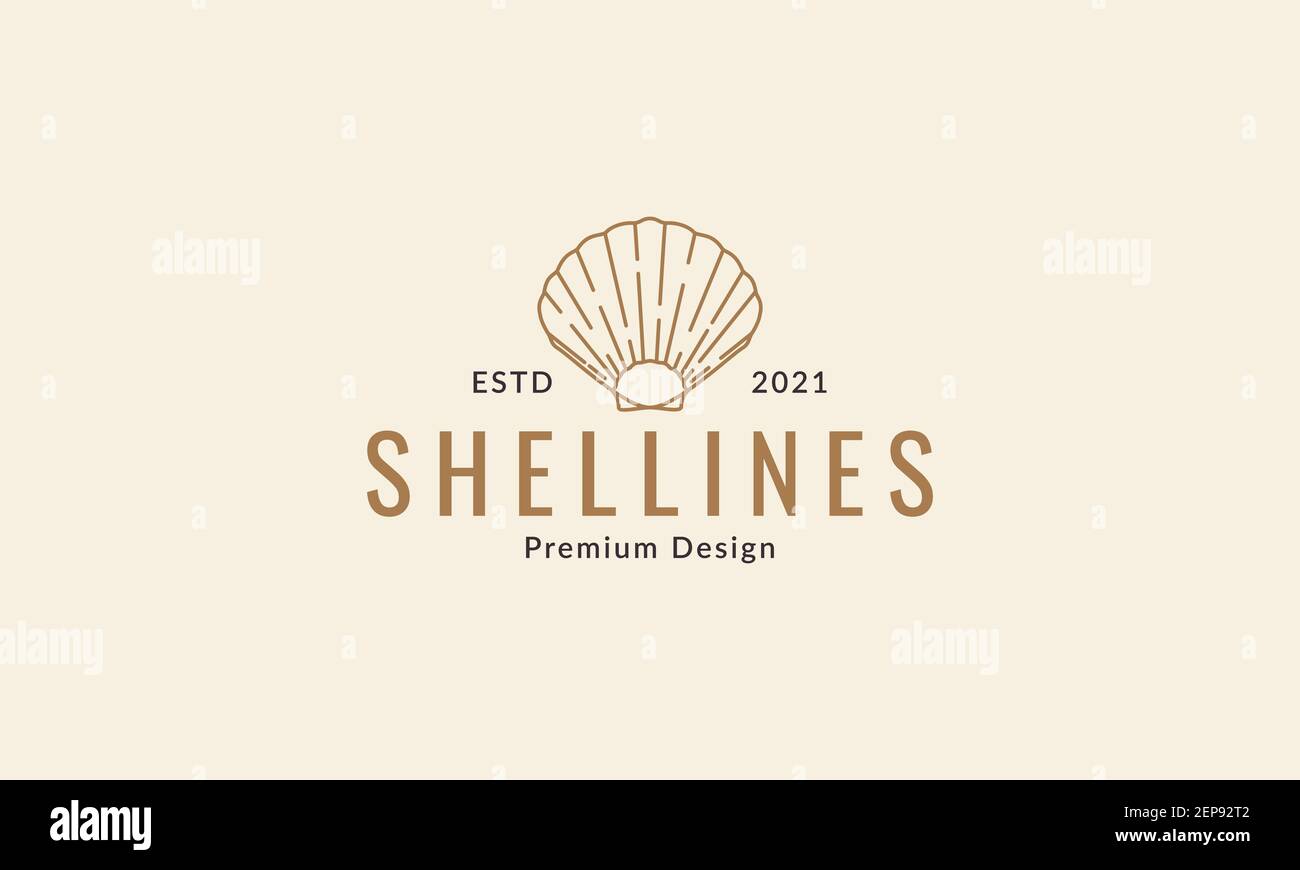 lines vintage shell sea logo design vector icon symbol illustration ...