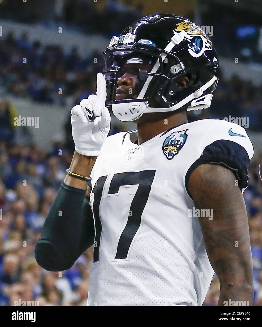 Jacksonville Jaguars wide receiver DJ Chark Jr. (Photo by 17) reacts ...