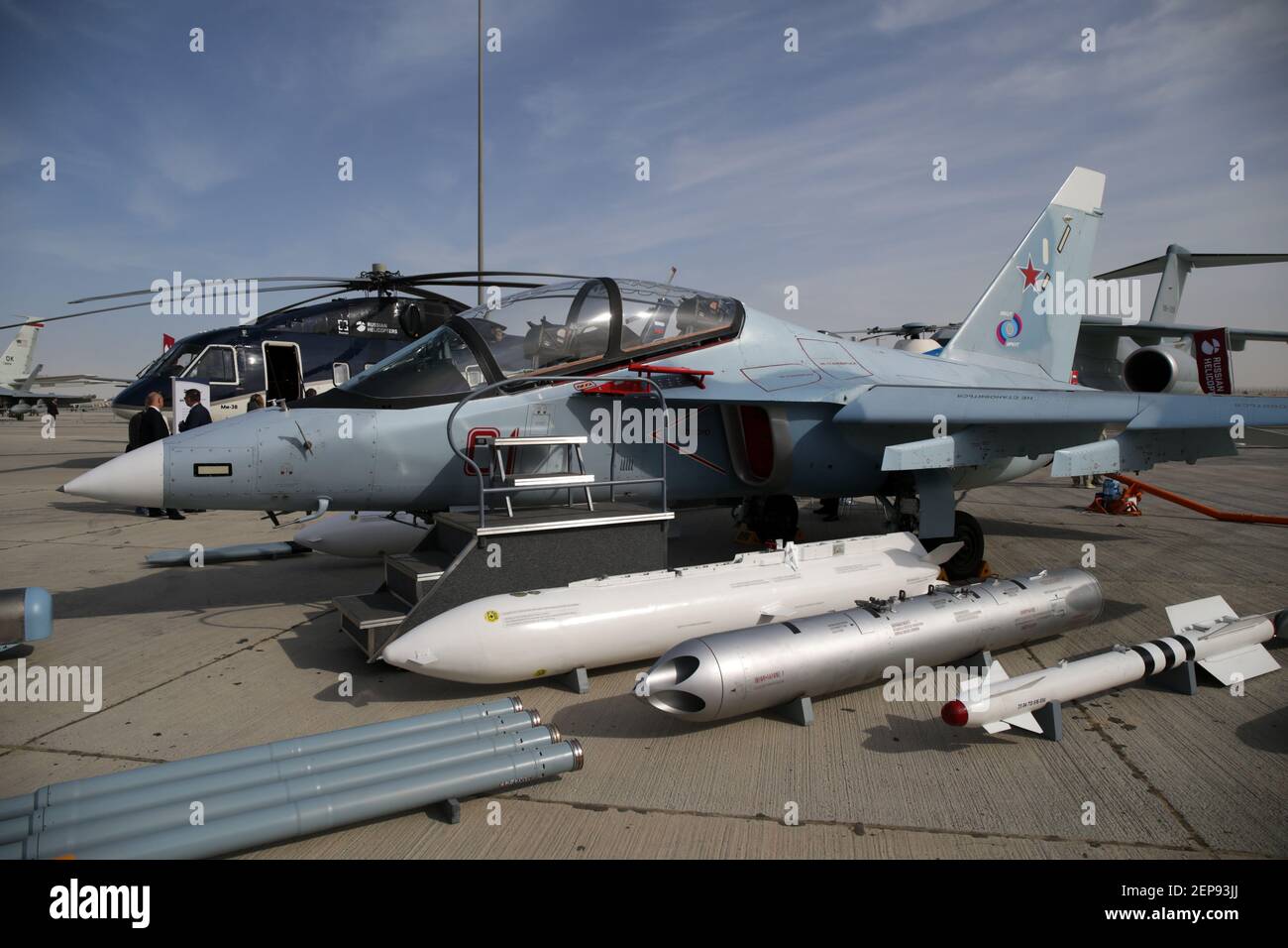 Yakovlev Yak-130 military training aircraft seen during the opening day ...