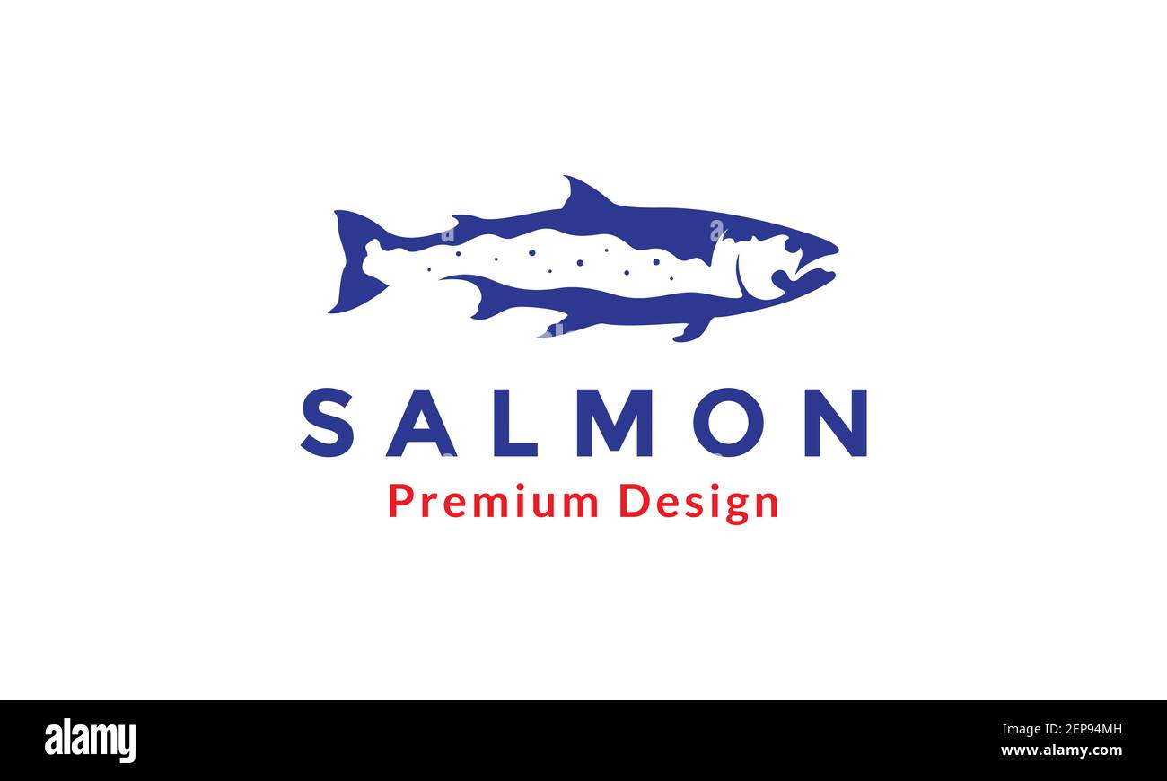 modern shape fish salmon logo design vector icon symbol illustration ...