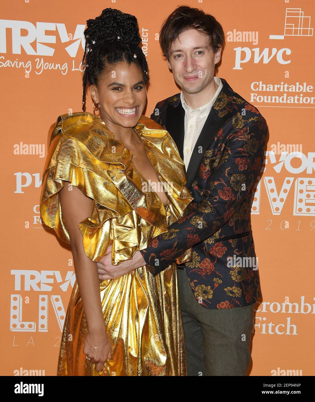 (L-R) Zazie Beetz and David Rysdahl at the Trevor Project's TrevorLIVE ...