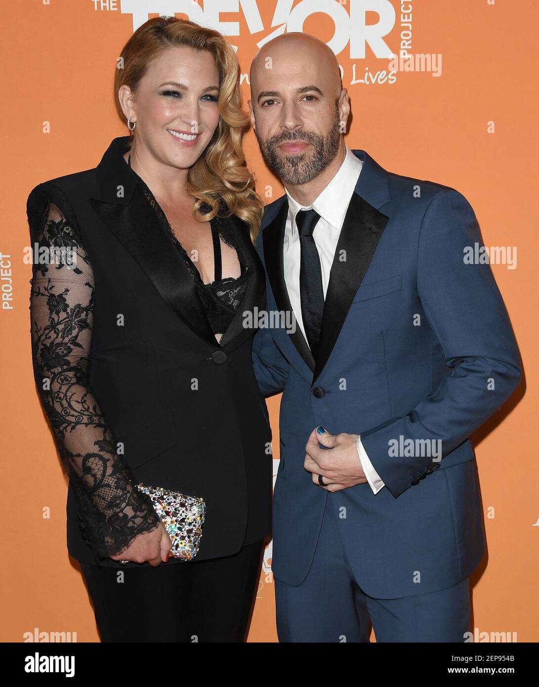 (L-R) Deanna Daughtry and Chris Daughtry arrives at the Trevor Project ...