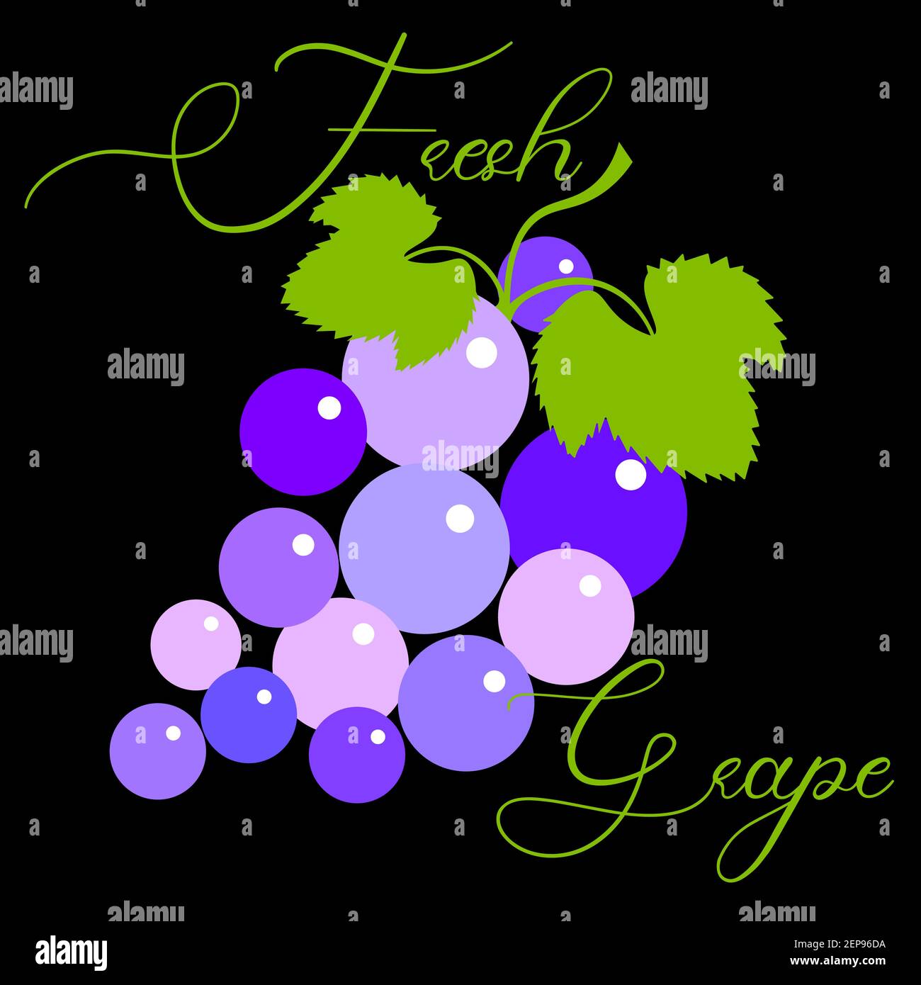 fresh grapes logo made from lettering and grape brush 1 Stock Vector ...