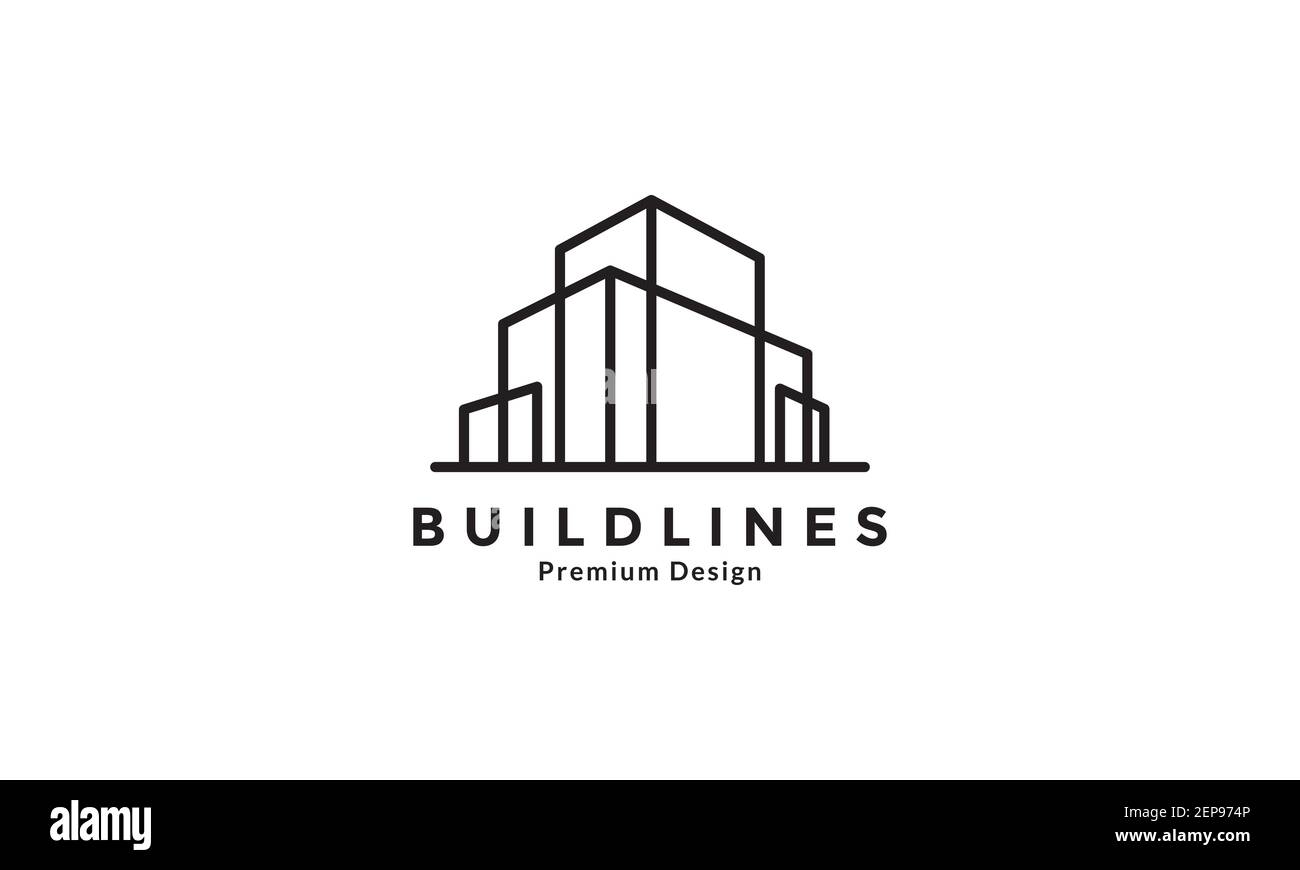lines art minimalist building modern home logo design vector icon ...