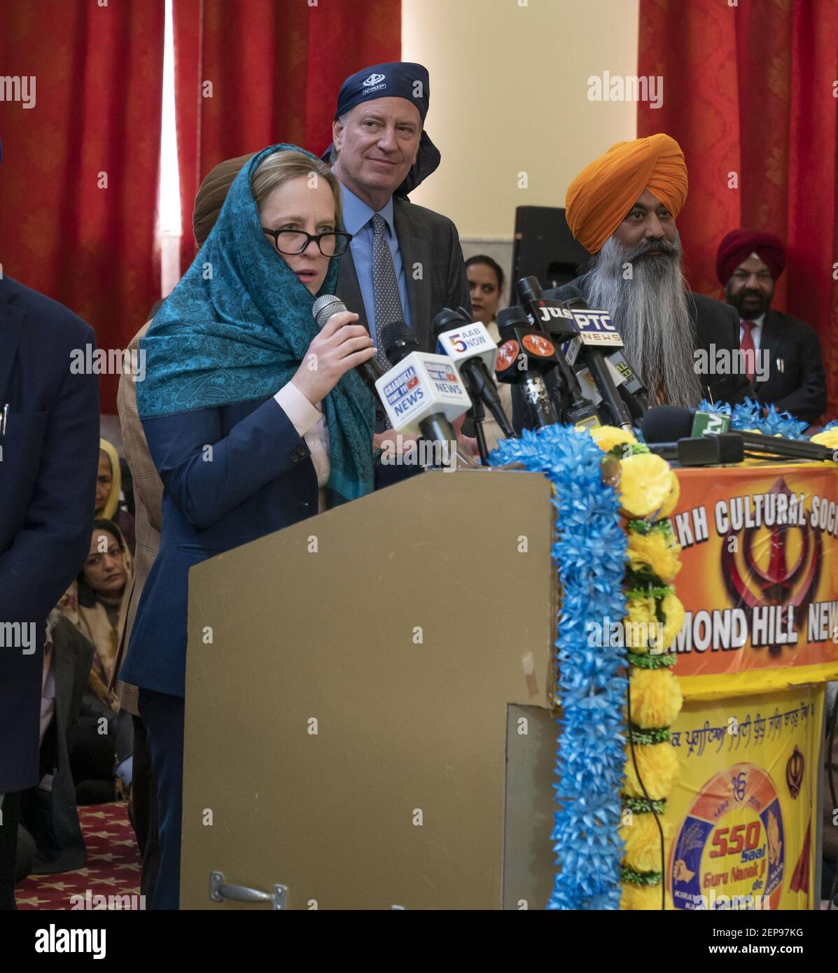 Queens Borough President Melinda Kats speaks during 550th Birthday of ...