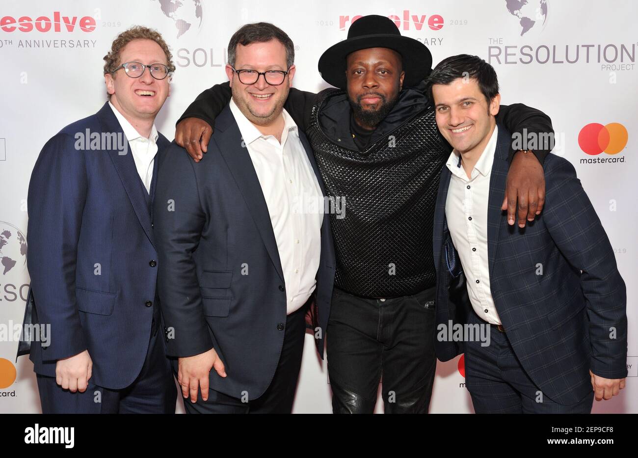 L-R: Howard Levine, Oliver Libby, Wyclef Jean and George Tsiatis attend ...