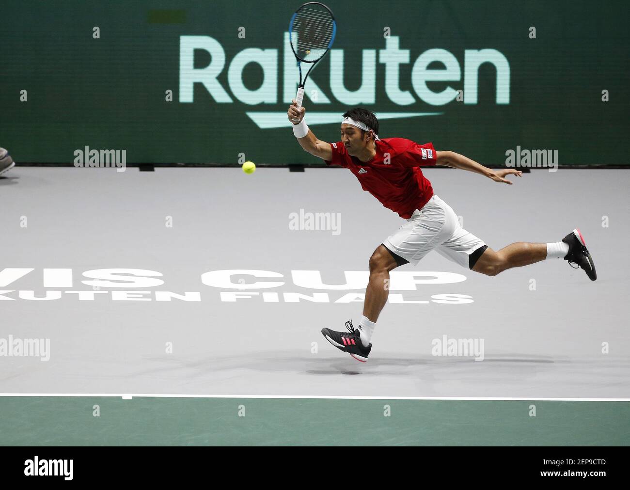 Yasutaka Uchiyama of Japan plays a forehand against Yasutaka Uchiyama ...