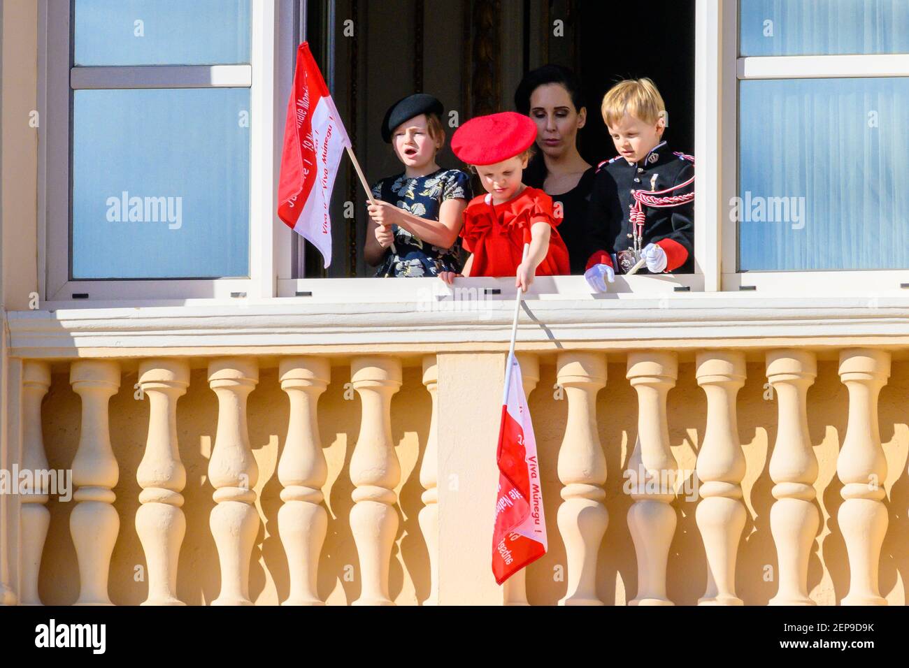 Prince Jacques and Princess Gabriella of Monaco during the Army Parade ...