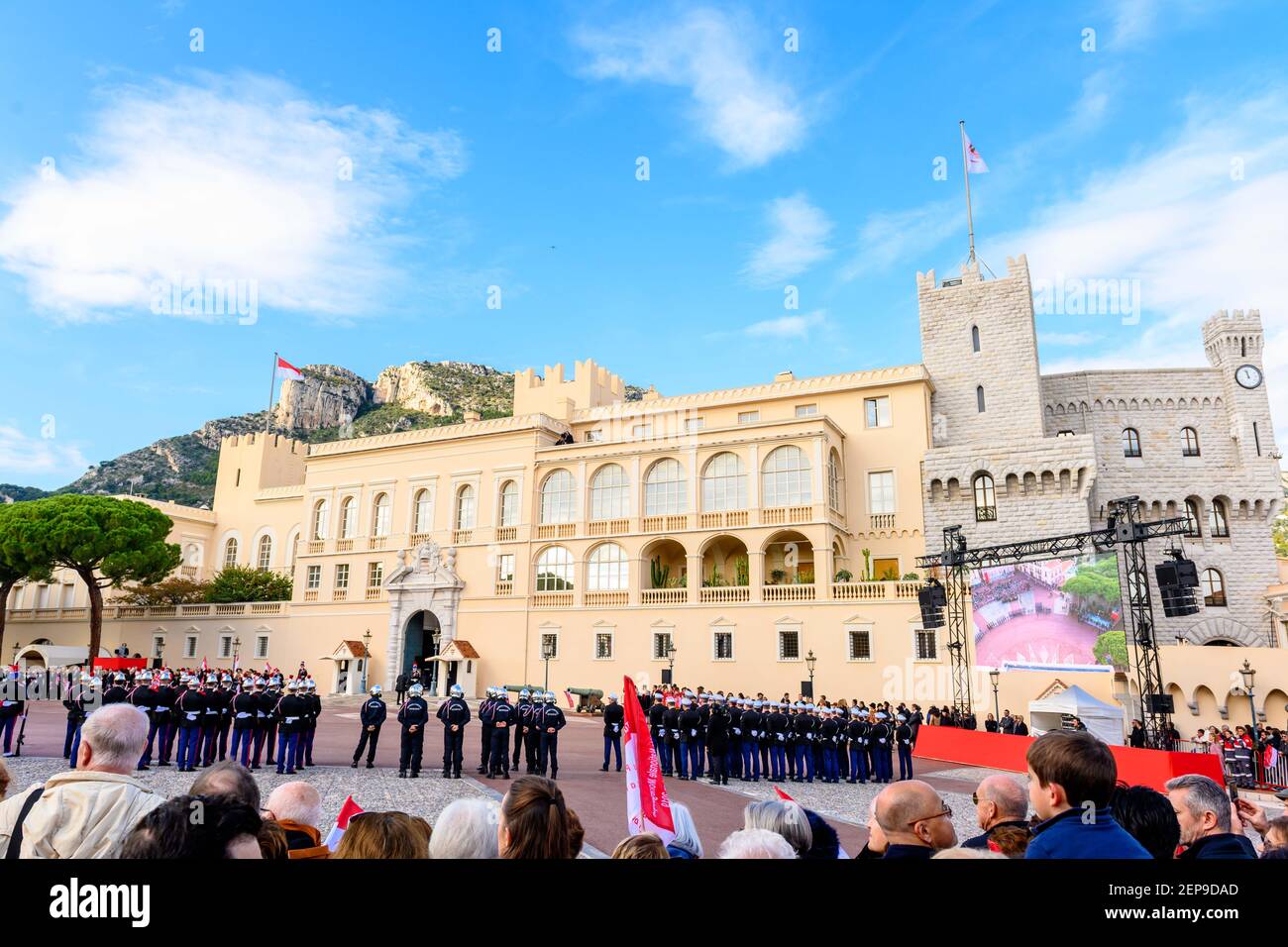 Monaco Palace during the Army Parade, as part of the official ...