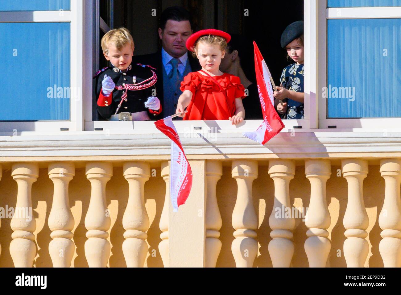 Prince Jacques and Princess Gabriella of Monaco during the Army Parade ...