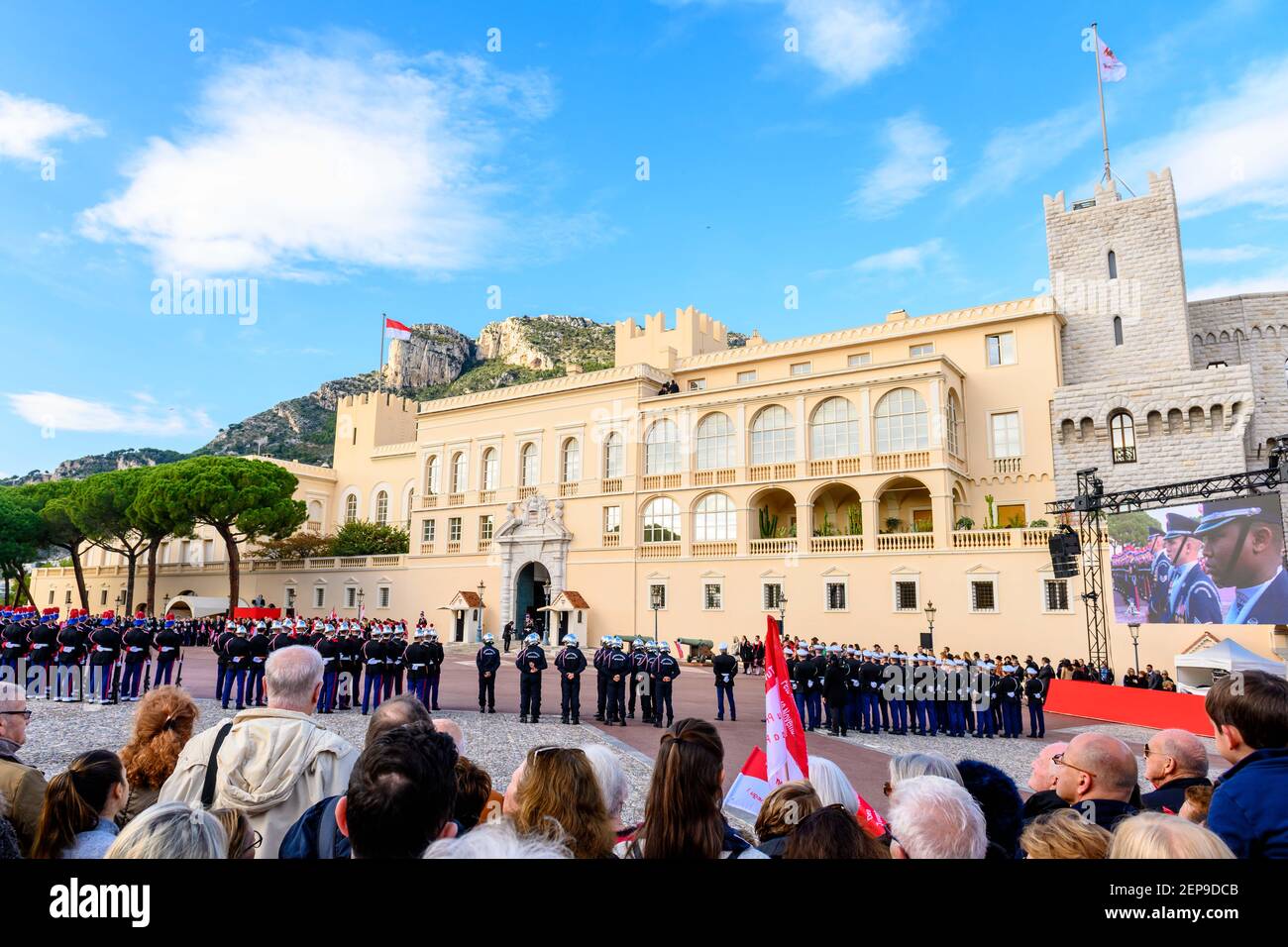 Monaco Palace during the Army Parade, as part of the official ...