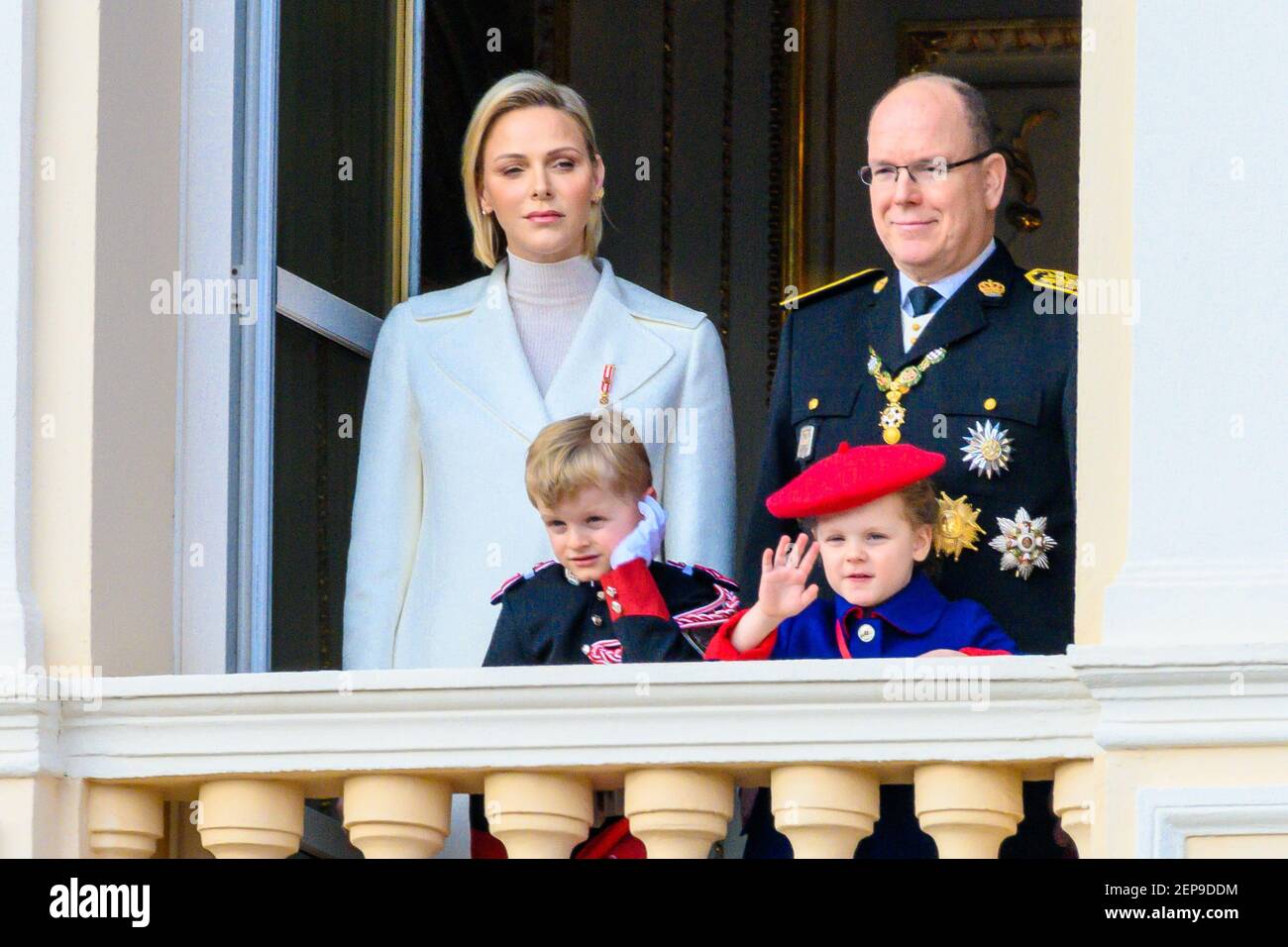 Prince Albert II of Monaco, Princess Charlene of Monaco with their twin ...