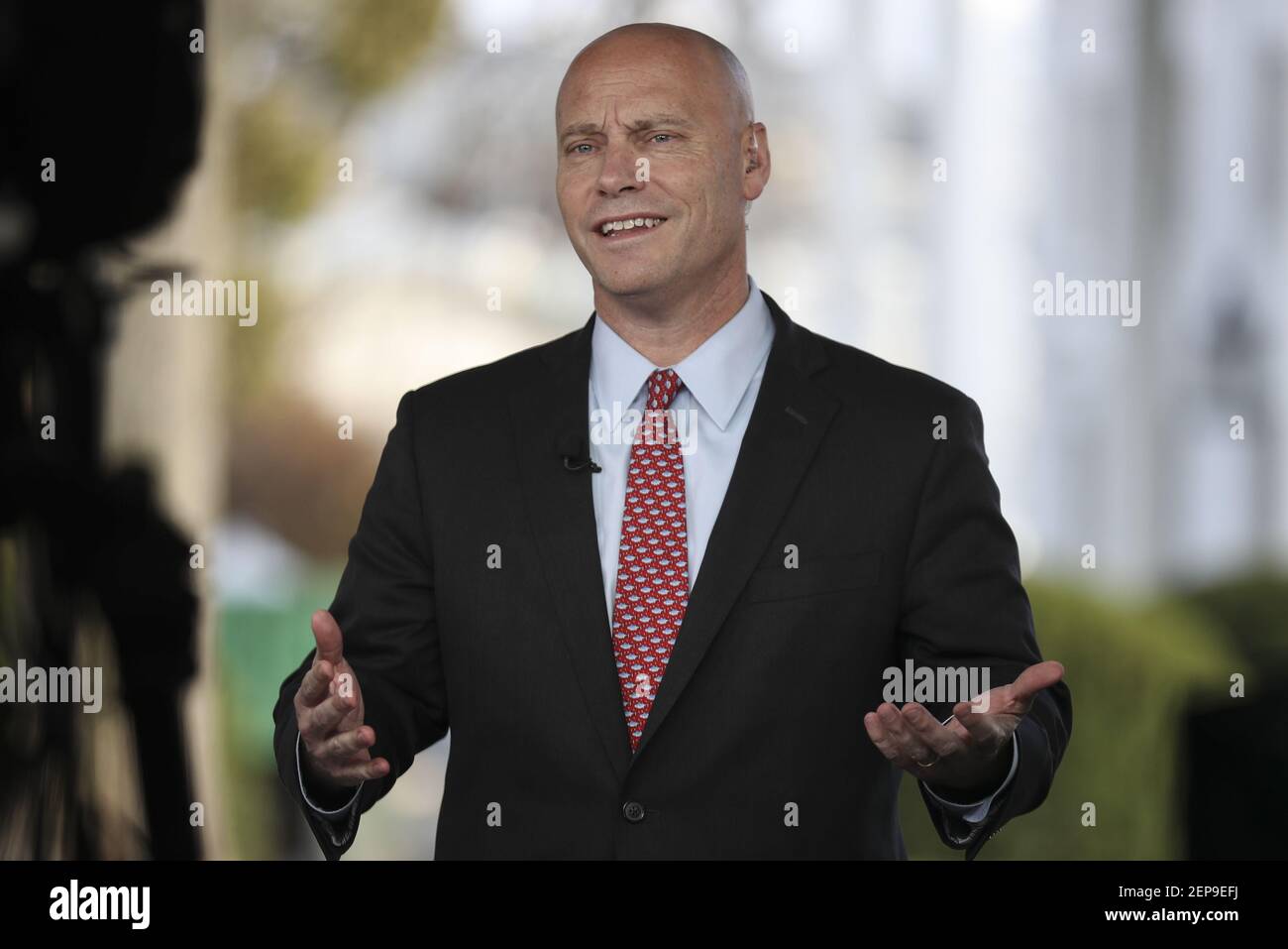 Vice President's chief of staff Mark Short talks to members of the ...