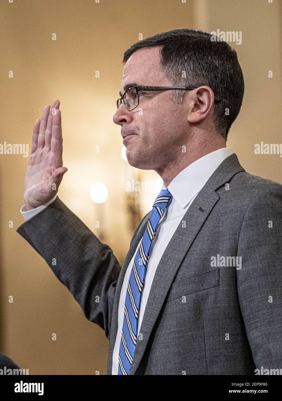 Former National Security Council aide, Tim Morrison is sworn in before ...