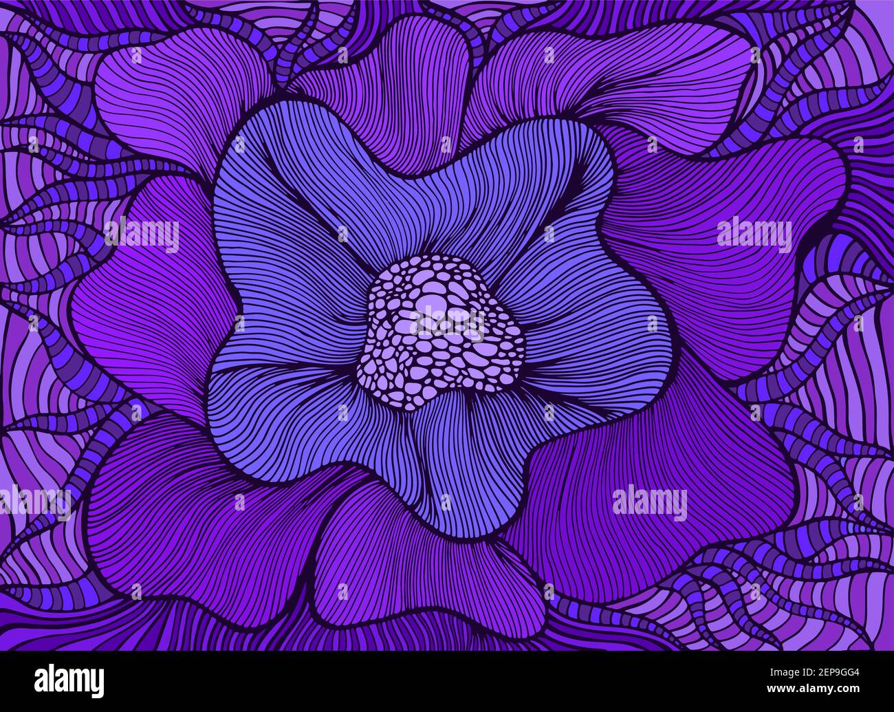 Purple flowers doodle art hi-res stock photography and images - Alamy
