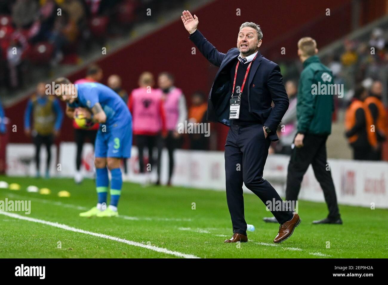 Jerzy Brzeczek - head coach of Poland seen in action during the Euro ...