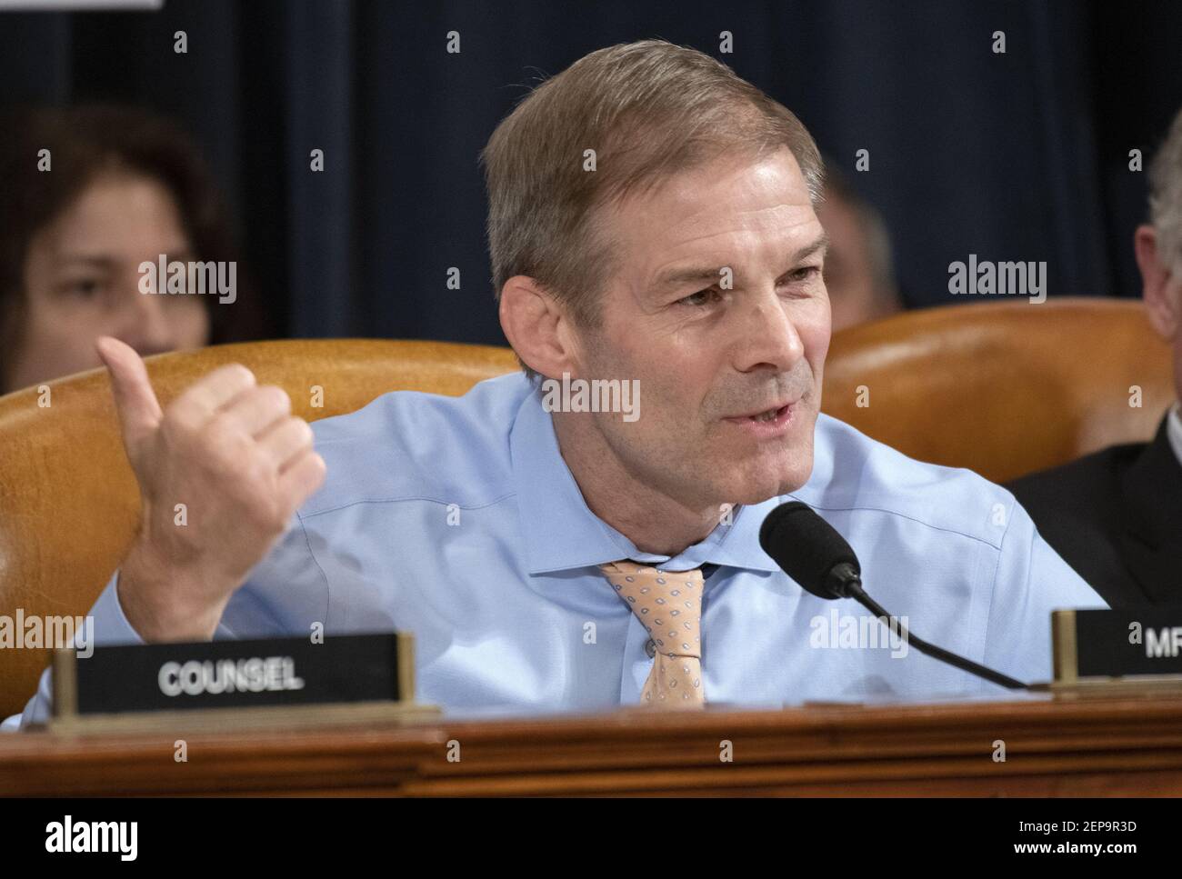 United States Representative Jim Jordan (Republican of Ohio) questions ...