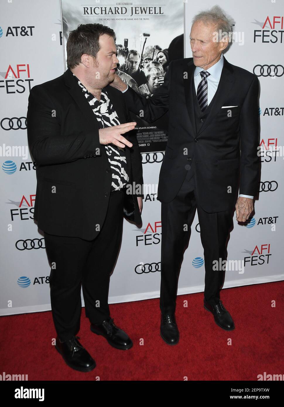 (:L-R) Paul Walter Hauser and Clint Eastwood at the AFI FEST 2019 ...