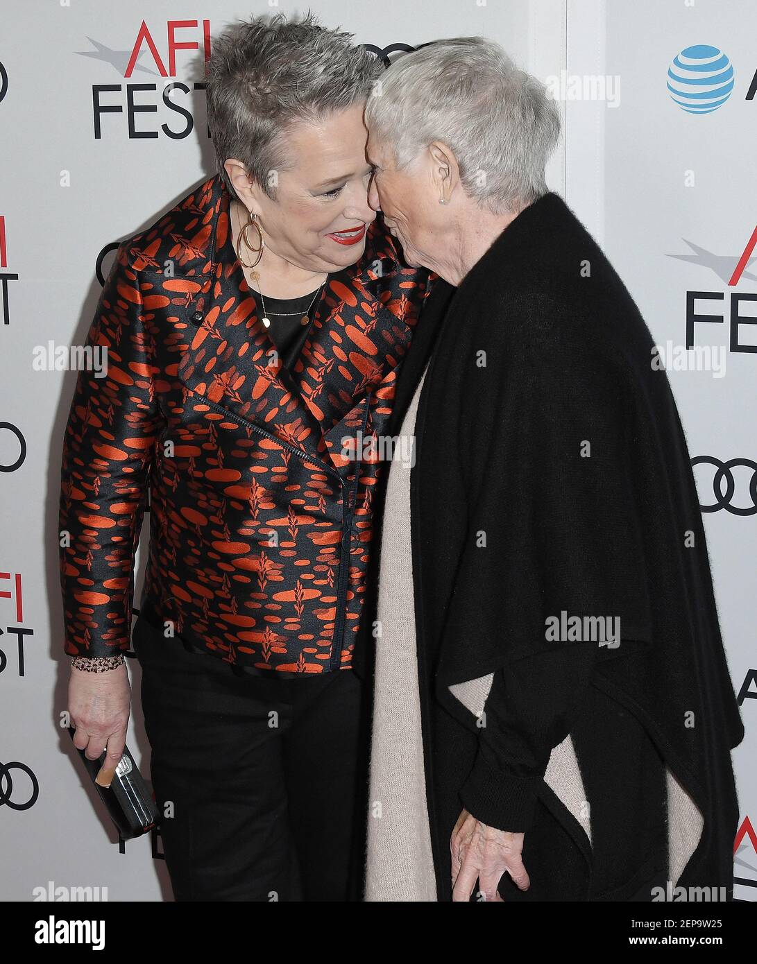 (L-R) Kathy Bates with the real person she portrays Bobi Jewell at the ...