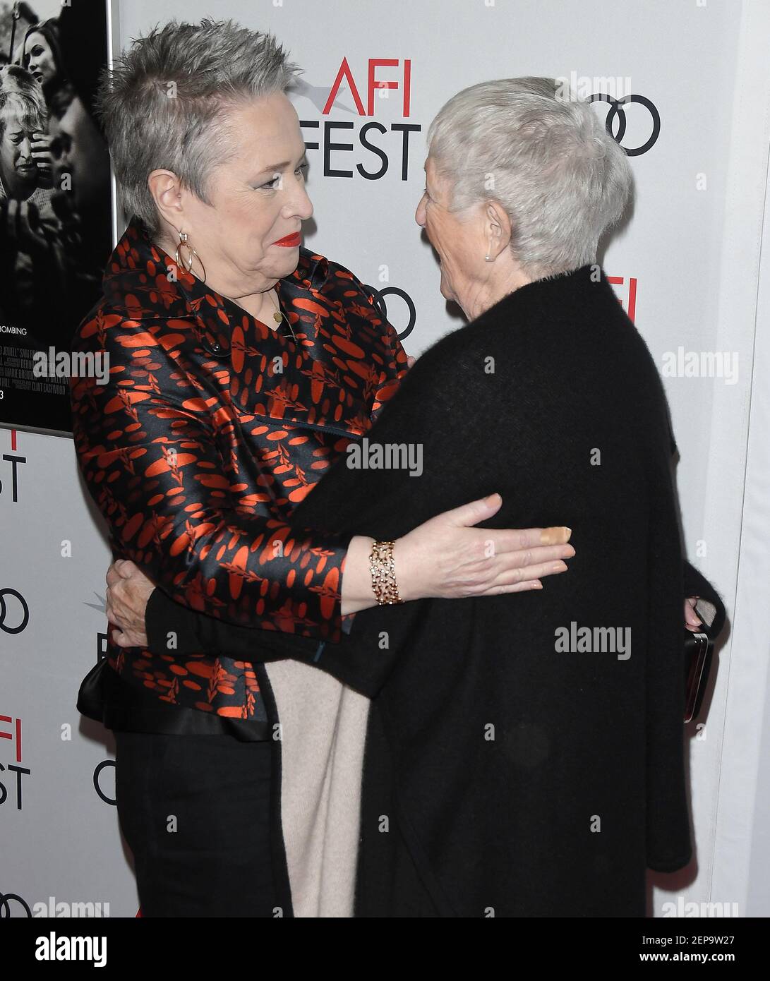 (L-R) Kathy Bates with the real person she portrays Bobi Jewell at the ...