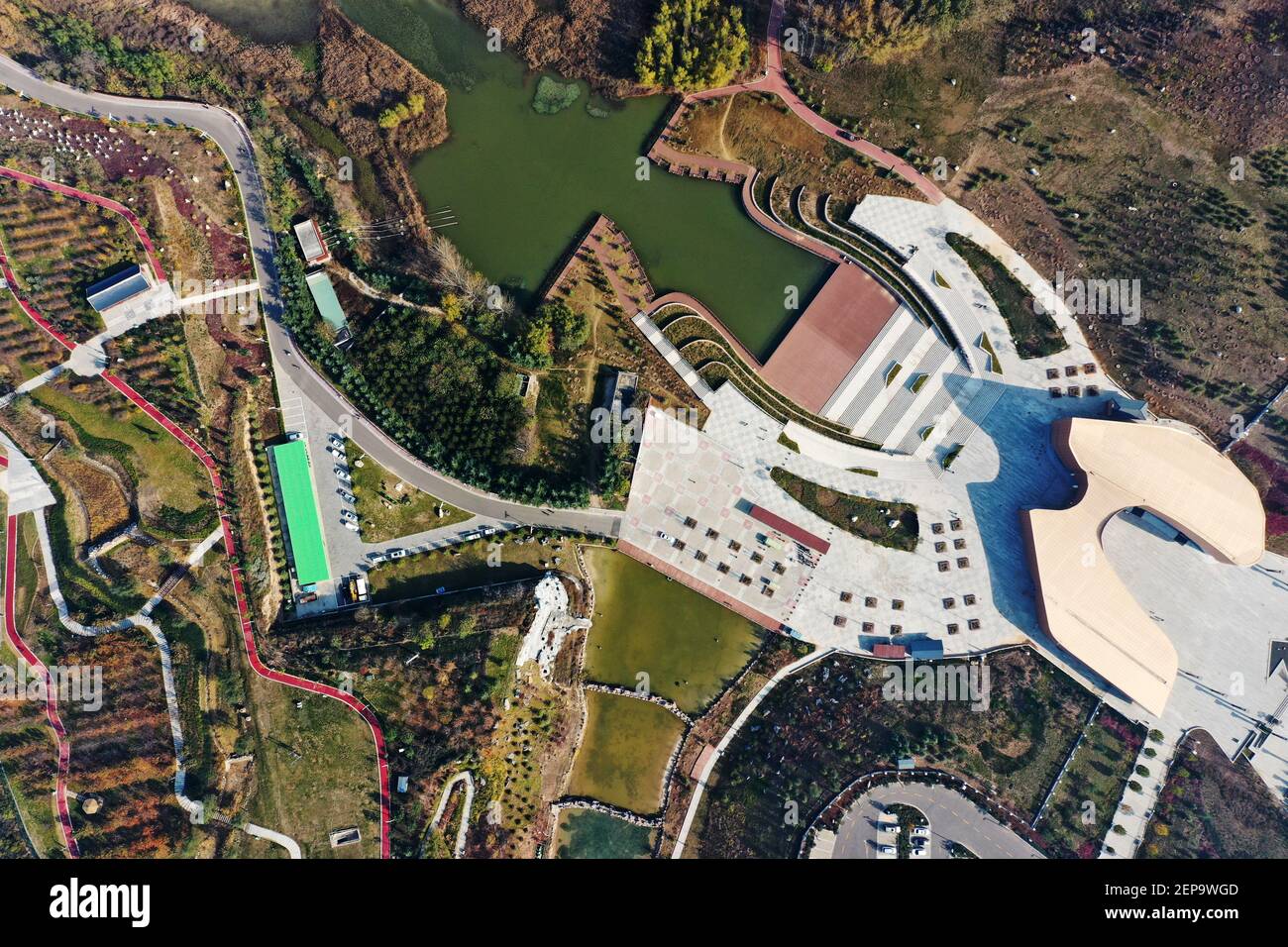 Henan,CHINA-Overlooking the Yellow River wetland nature reserve in ...